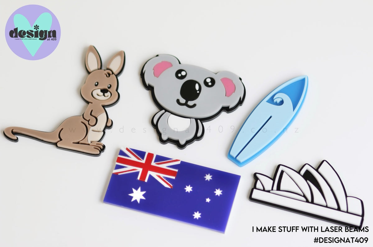 Australian Theme Layered Cake Charms – Design at 409