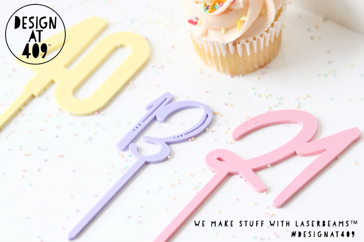 Acrylic Double Number Cake Topper - 2 sizes – Design at 409
