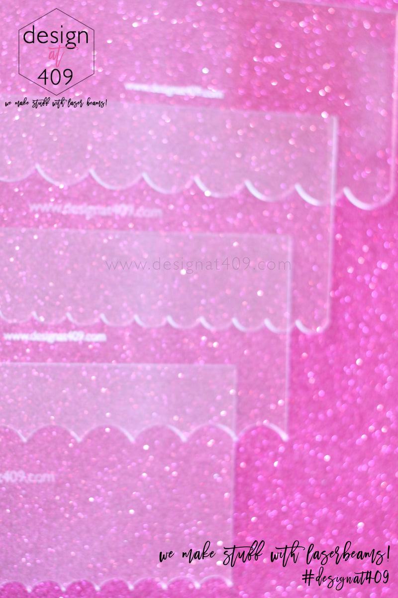 4 Scallop/Inverted Scallop Acrylic Scraper/Contour Set of 4 or Individ ...