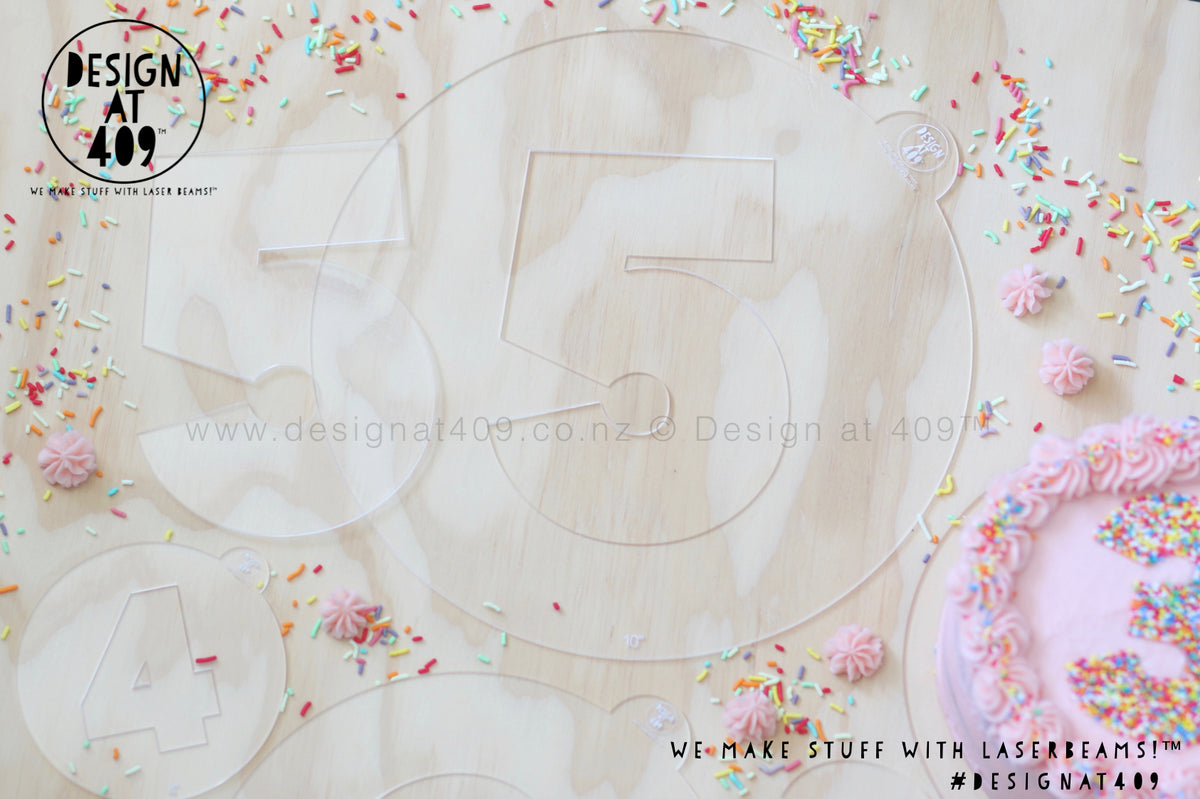 Acrylic Sprinkle Number Templates 0 - 9 (various sizes available ...