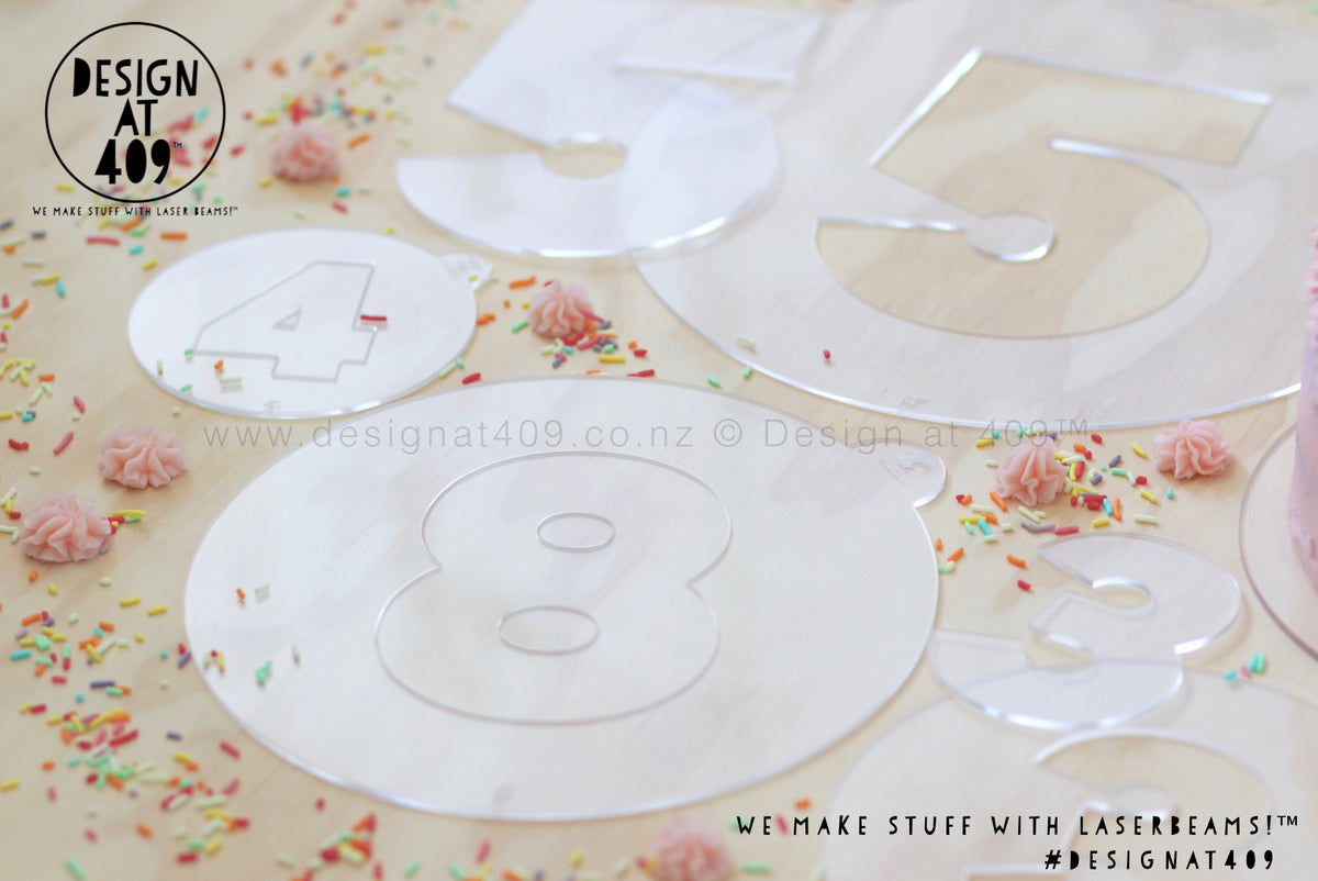 Acrylic Sprinkle Number Templates 0 - 9 (various sizes available ...